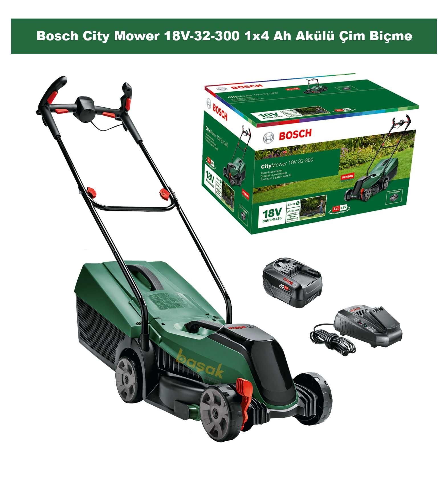Bosch City Mower 18V-32-300 1x4 Ah Akülü Çim Biçme 06008B9A07 | Bosch ...